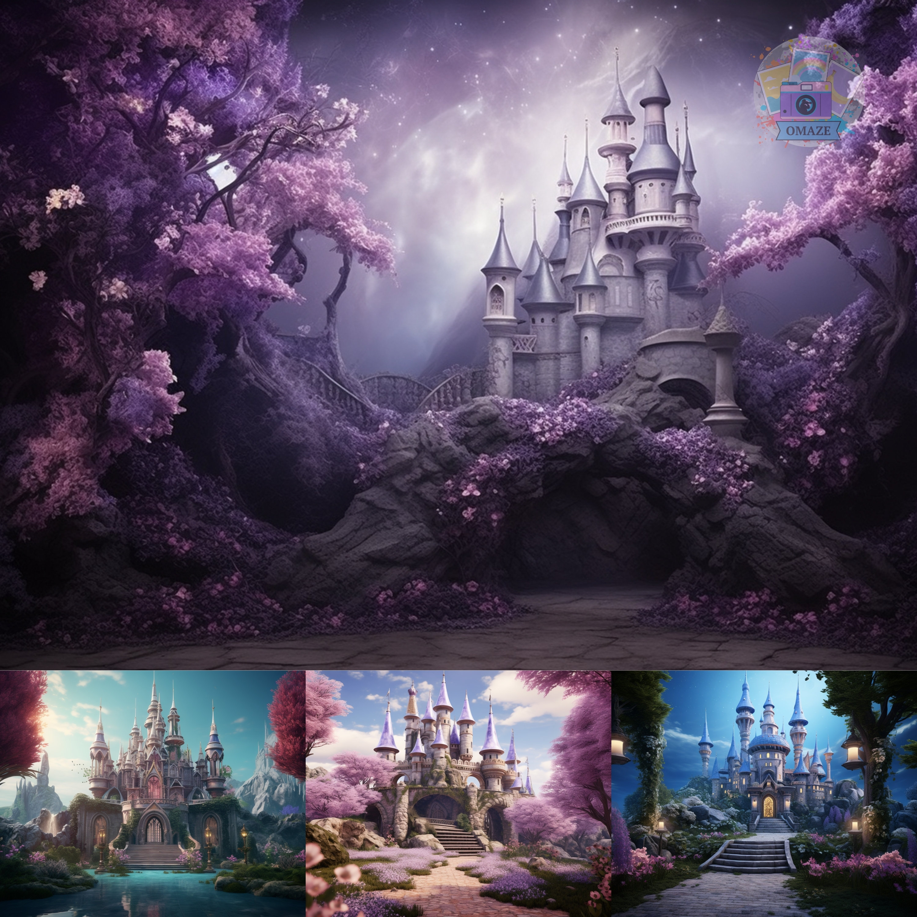100 Fairy Castle Digital Backdrops, Castle Backdrop, Magic Child Fairy ...
