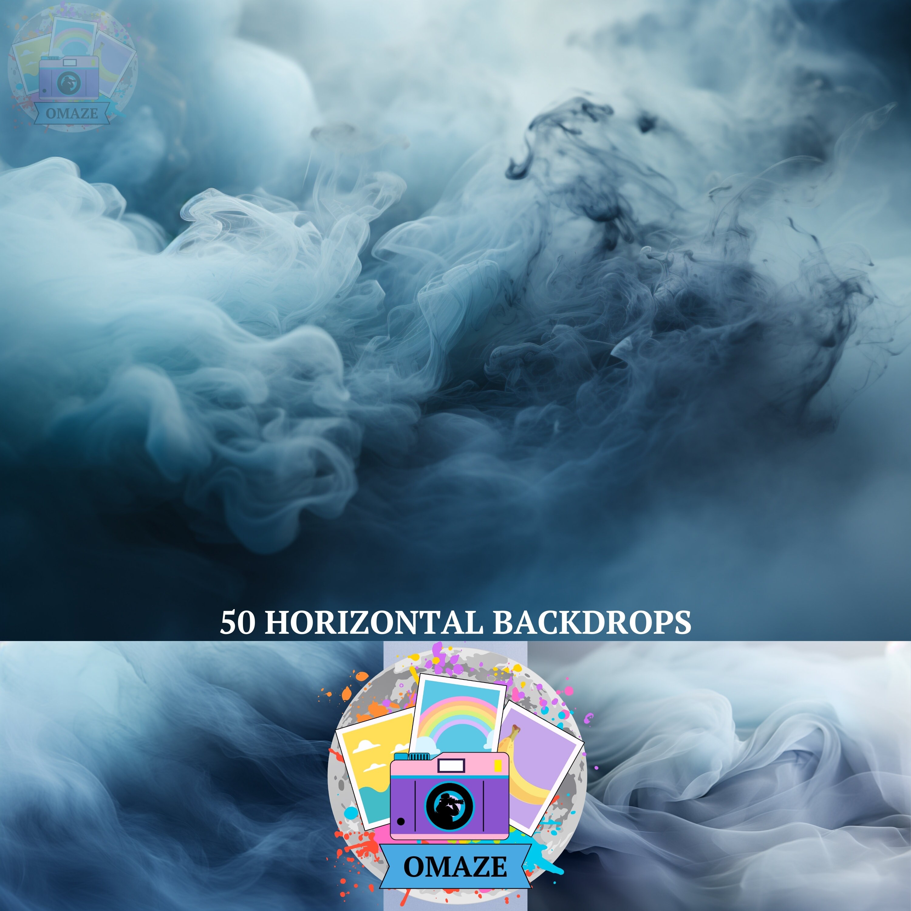 100 Blue Old Master Digital Backdrops Studio Blue Smoky Portrait ...