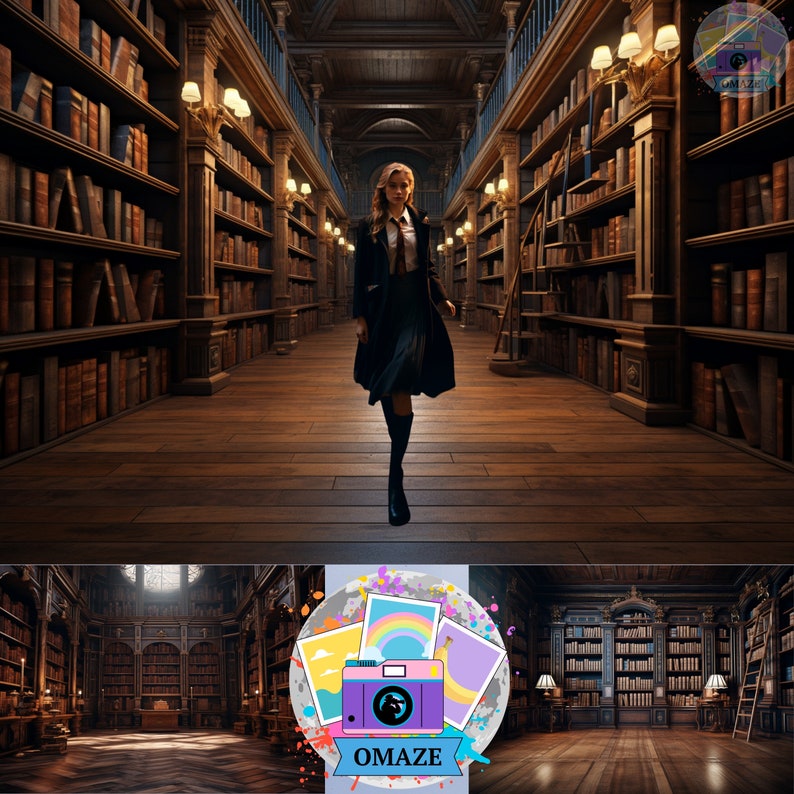 80 Vintage Library Backdrop Set, Vintage Library, Digital Background ...