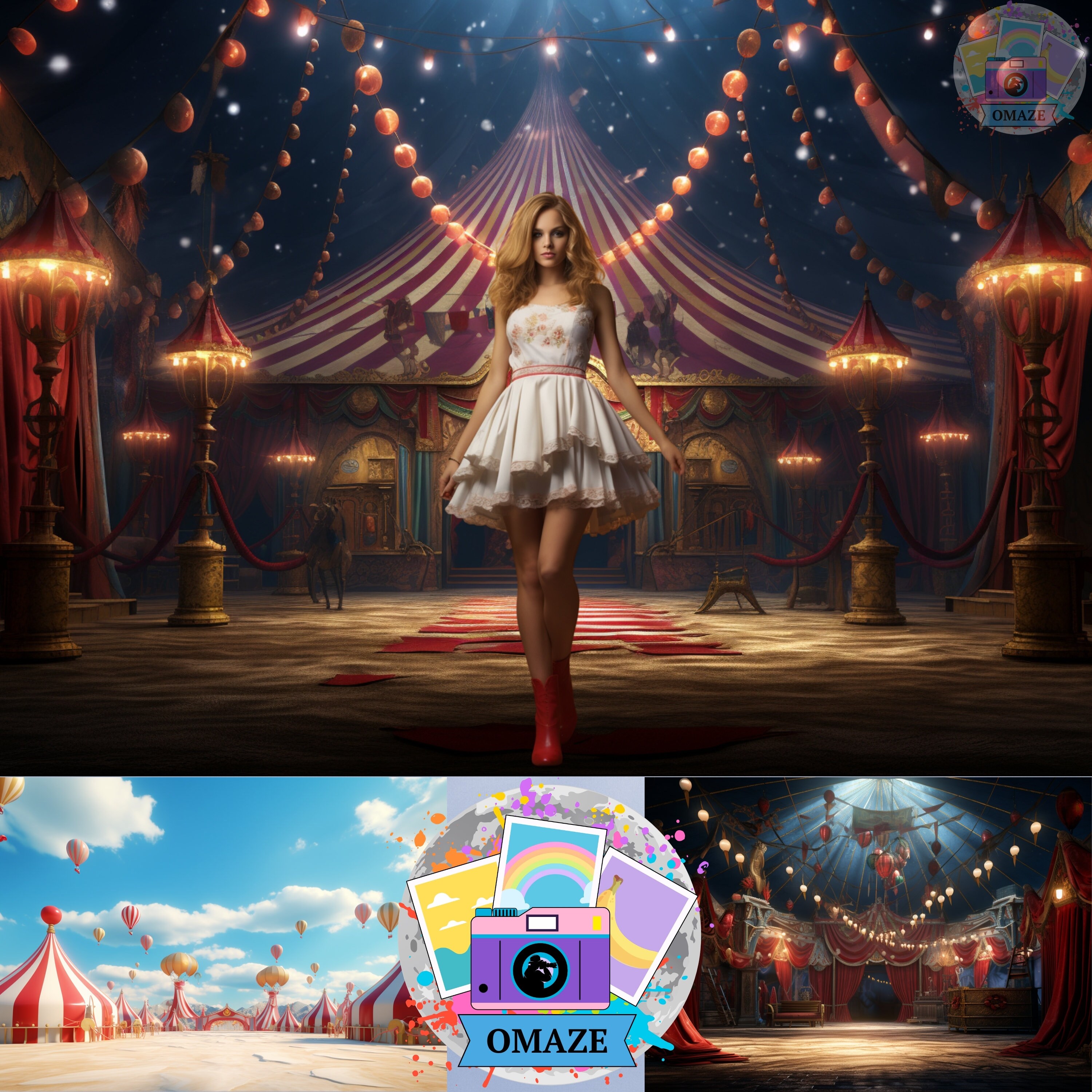 100 Circus Backdrops – Colorful Carnival Photography Overlays, Digital ...
