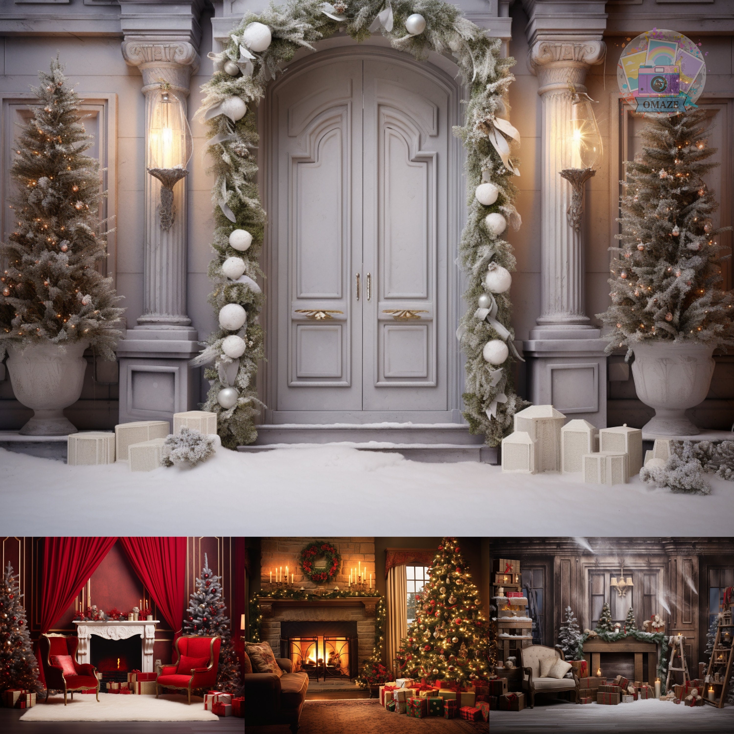46 Christmas Digital Backdrop Newyear Backdrop Festive Holiday ...