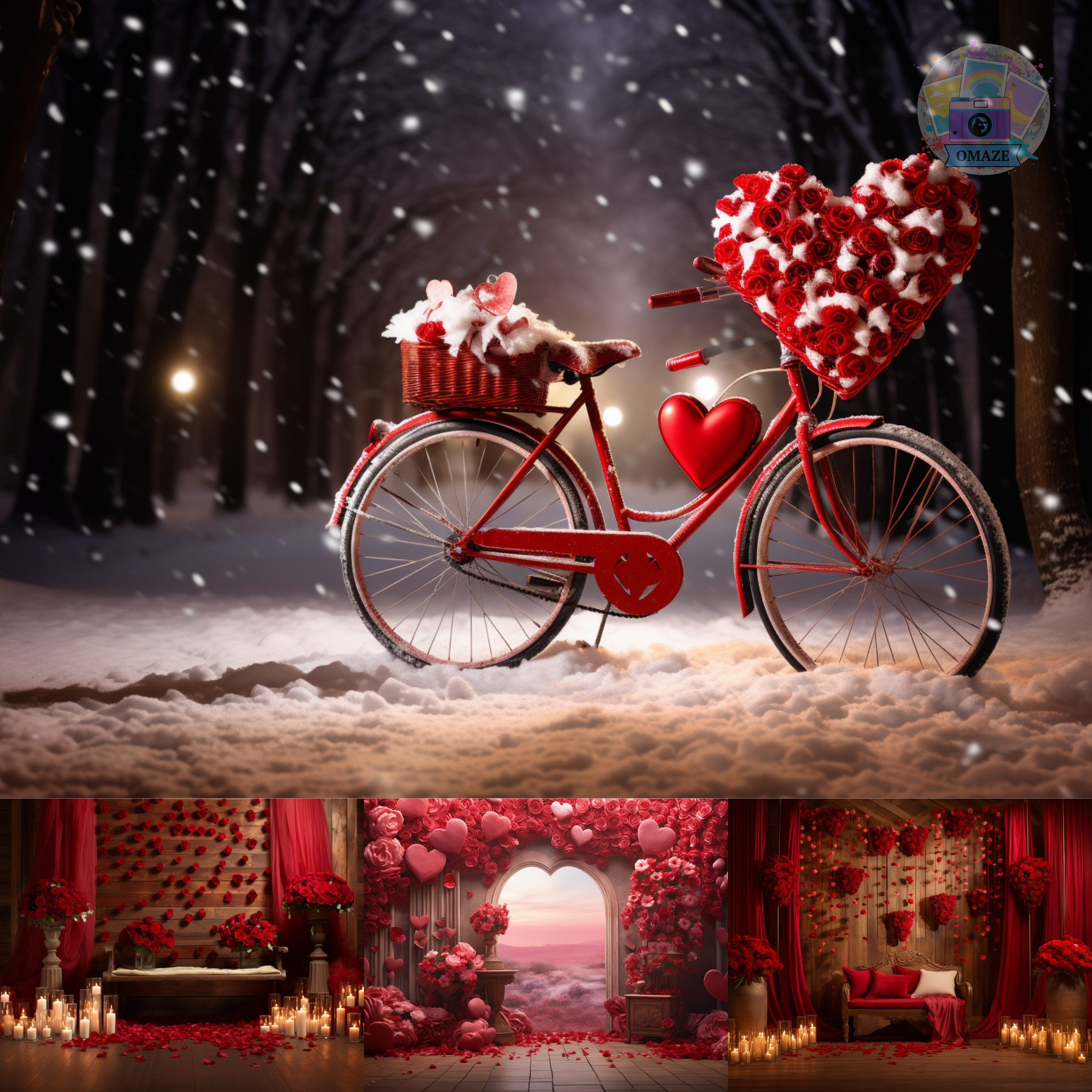 75 Valentines Day Backdrops, Romantic Background, Maternity, Red and ...