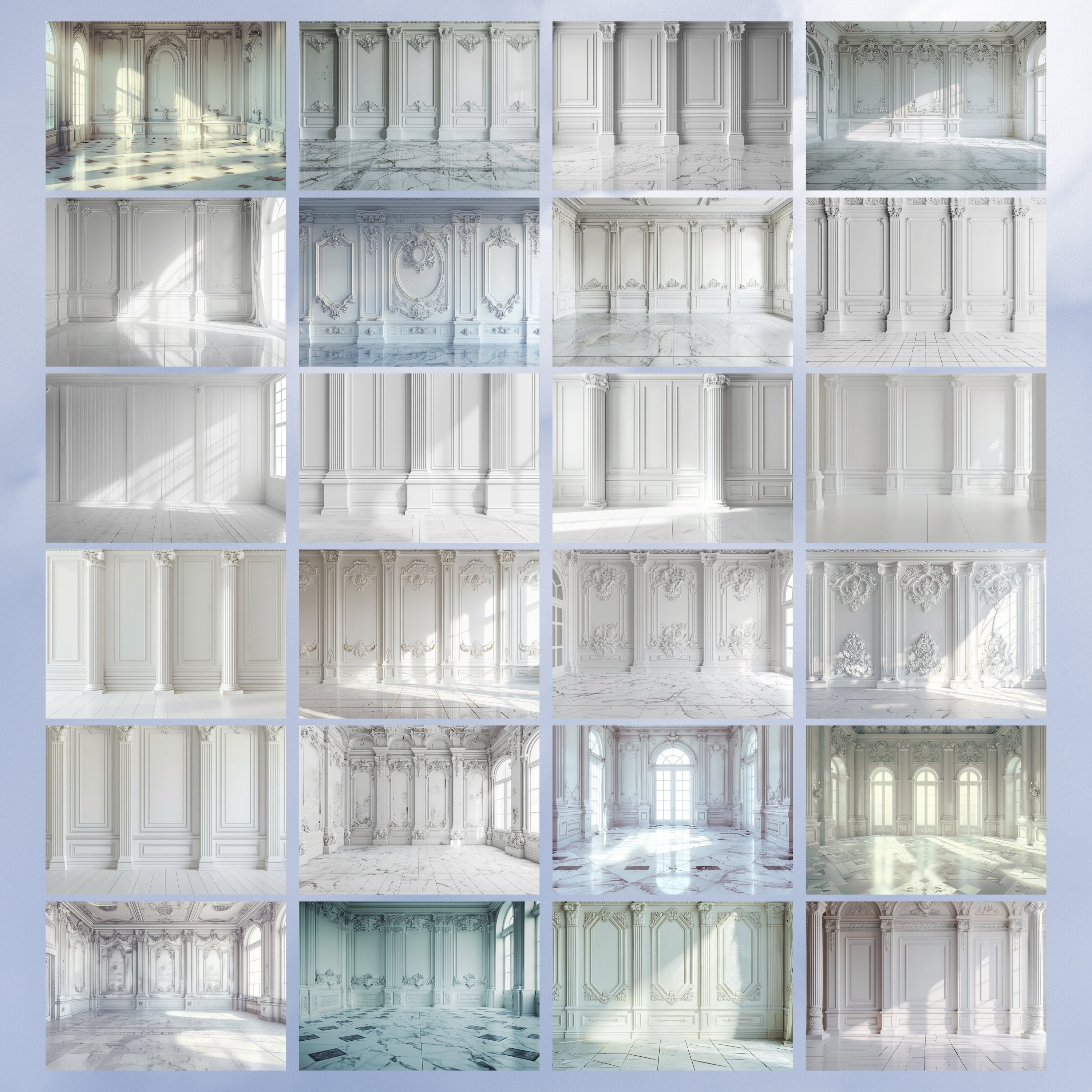 52 White Room Digital Backdrops Set, Composite Photography, Boho ...