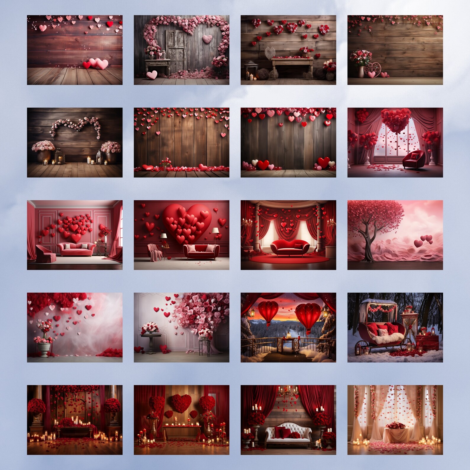 75 Valentine's Day Backdrops – Romantic Photography Overlays for ...