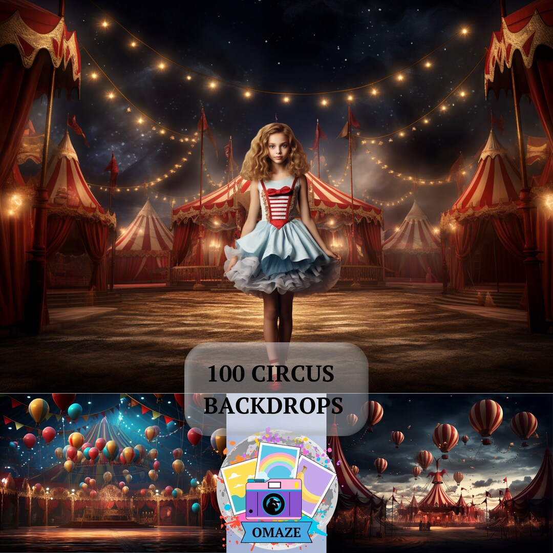 100 Circus Backdrops – Colorful Carnival Photography Overlays, Digital ...