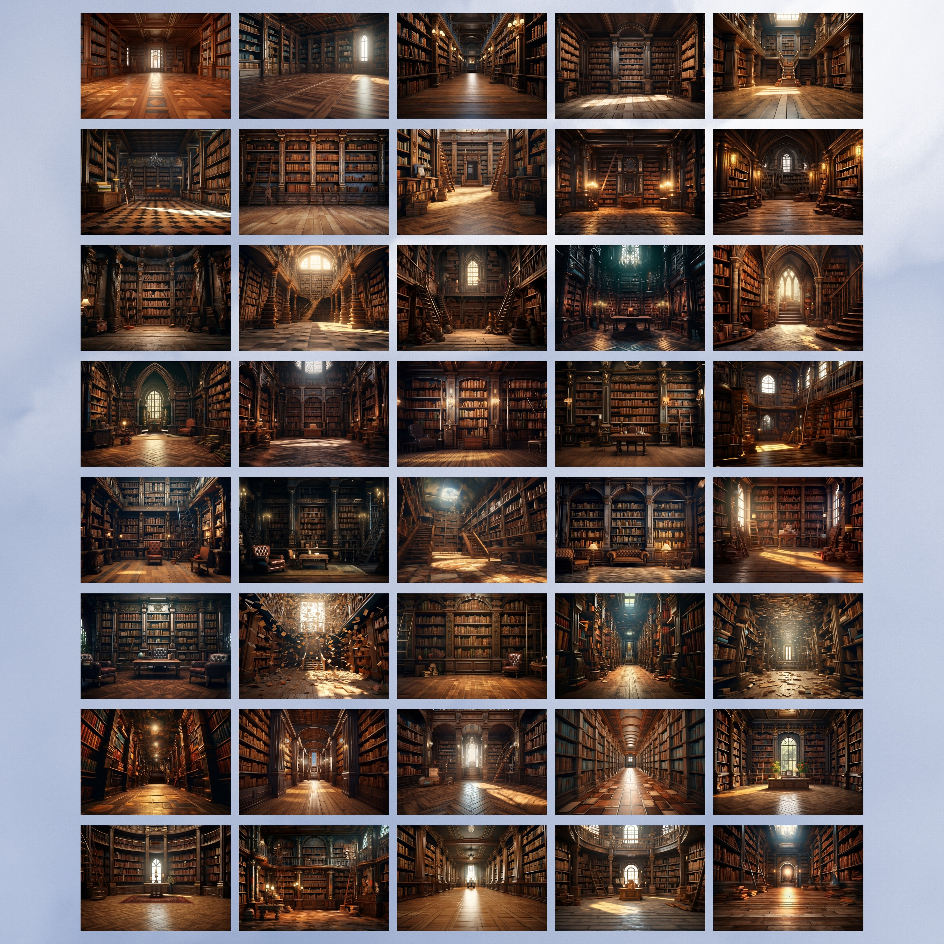 80 Vintage Library Backdrop Set, Vintage Library, Digital Background ...