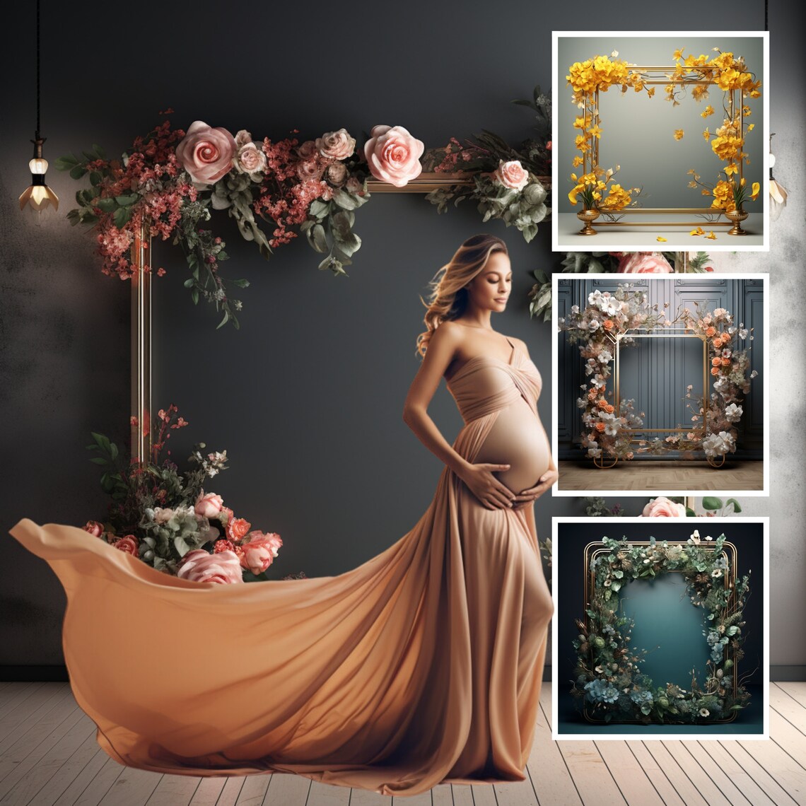 52 Hanging Frame Set Digital Backdrops, Flowing Fabric, Maternity ...
