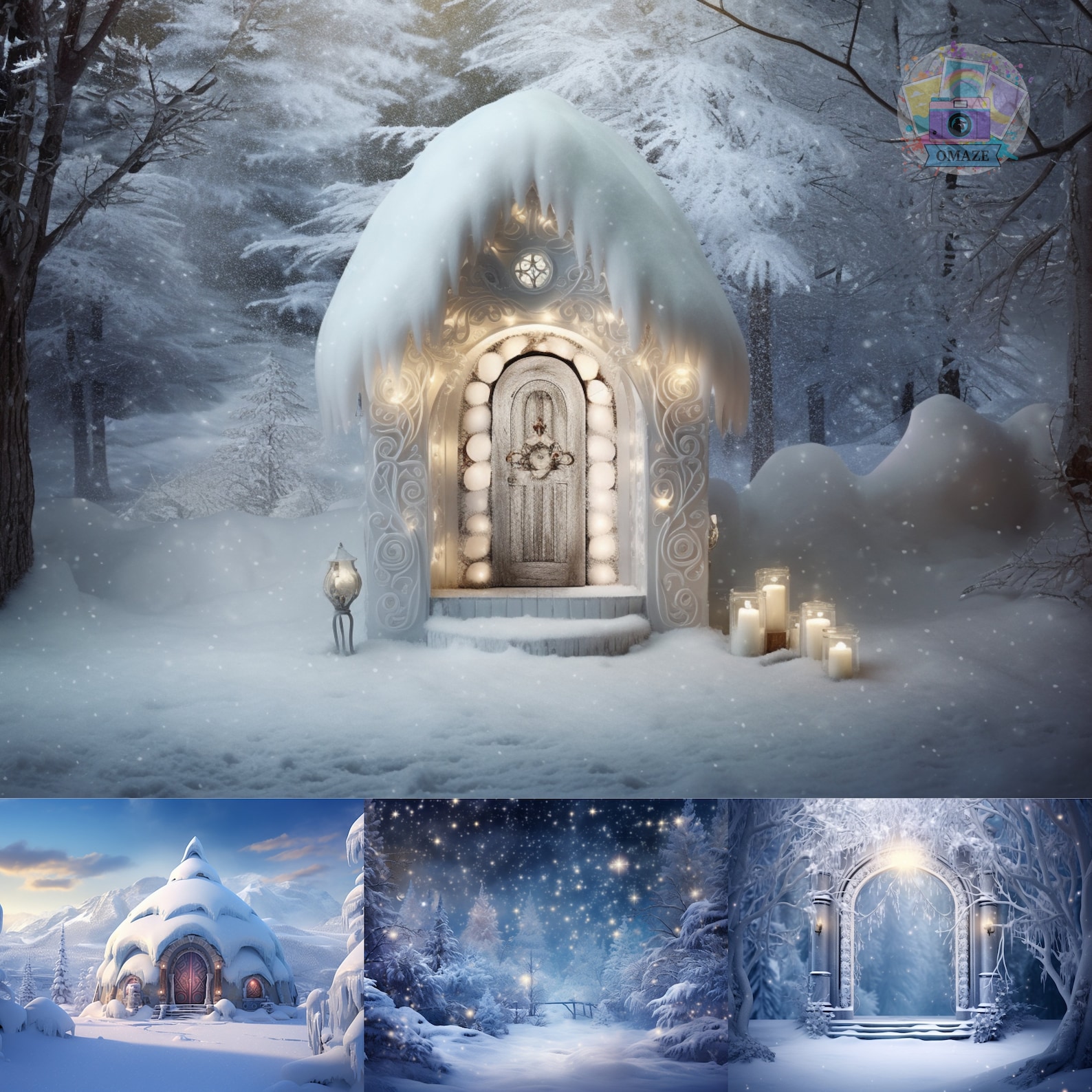 25 Winter Digital Backdrops, Christmas Snow Backdrop, Digital ...