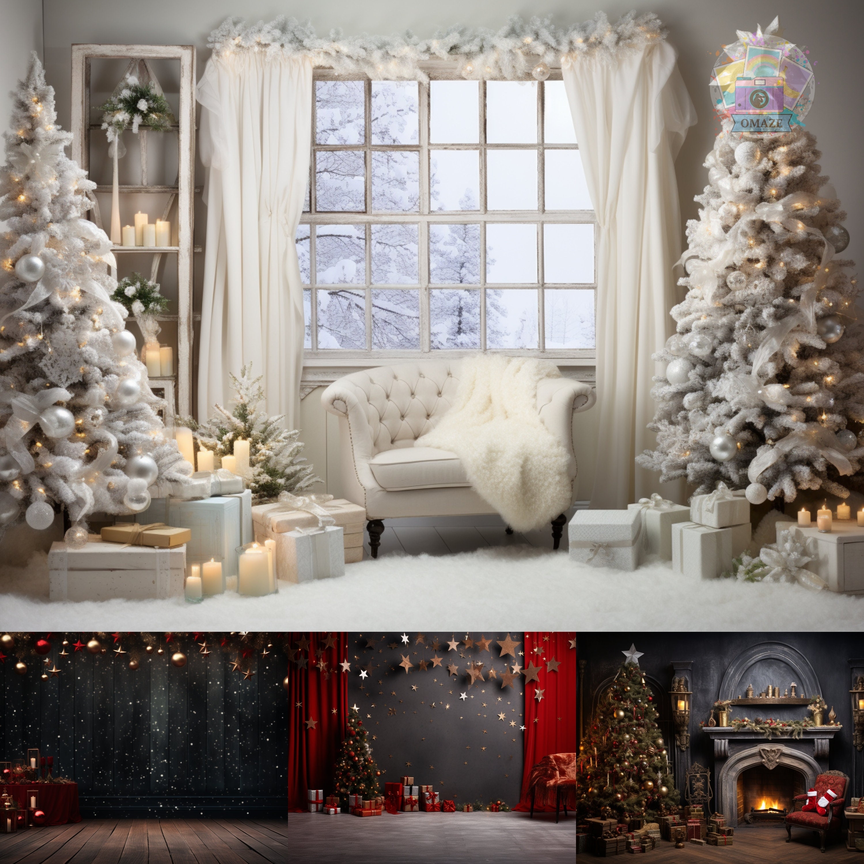 46 Christmas Digital Backdrop Newyear Backdrop Festive Holiday ...