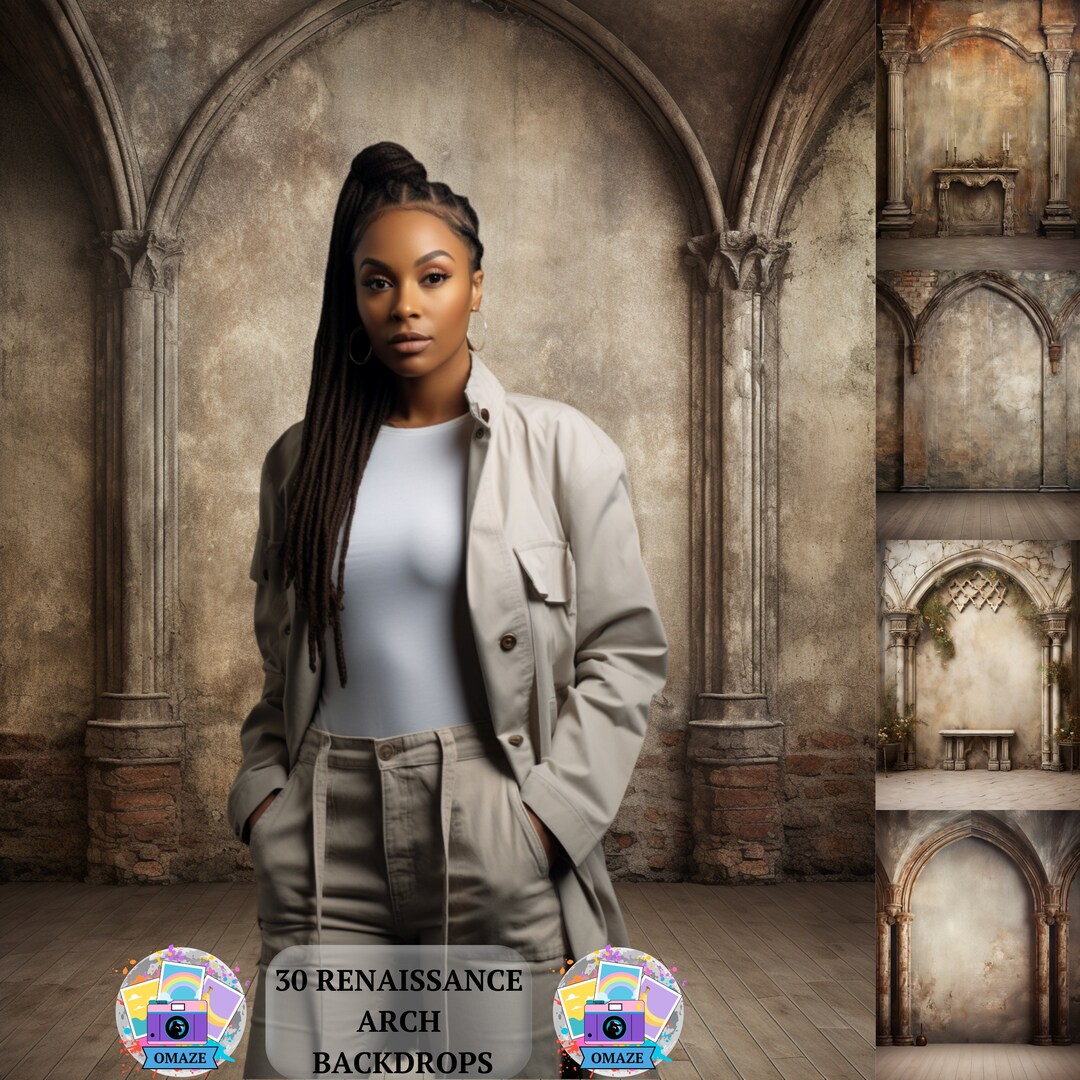 30 Renaissance Arches Digital Backdrops – Vintage Stone Arch Overlays ...