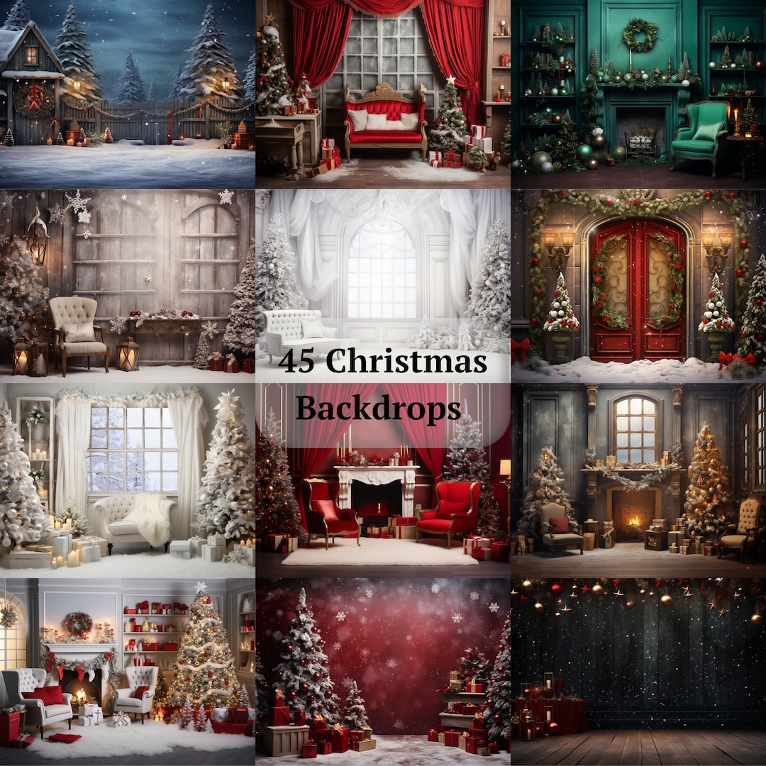 46 Christmas Digital Backdrop Newyear Backdrop Festive Holiday ...