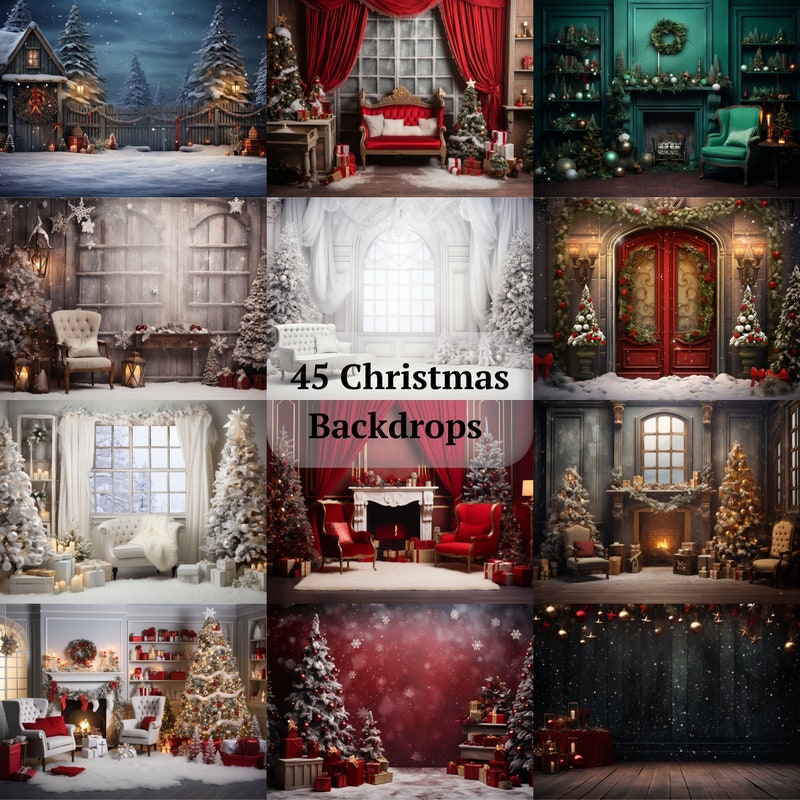 Christmas Digital Backdrop - Etsy