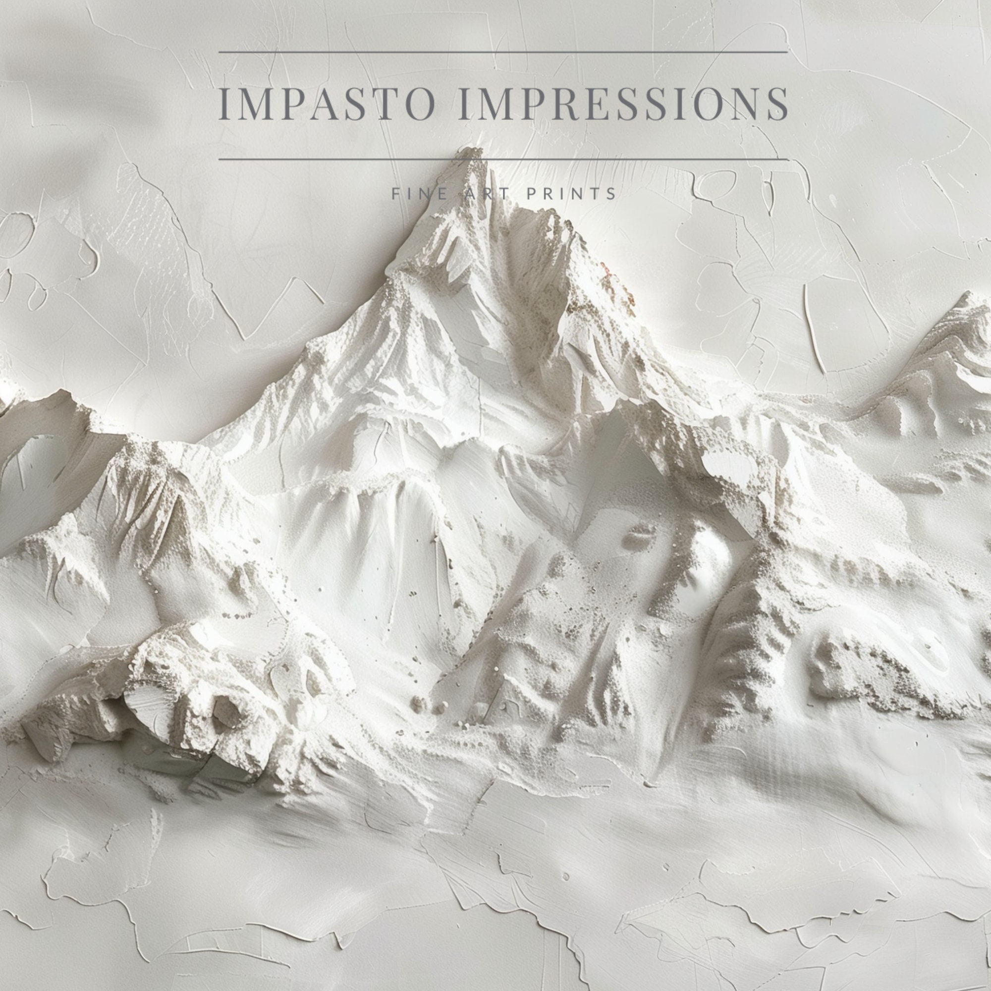 Frame TV Art | Abstract Plaster Art Textured Mountain | White Wall ...