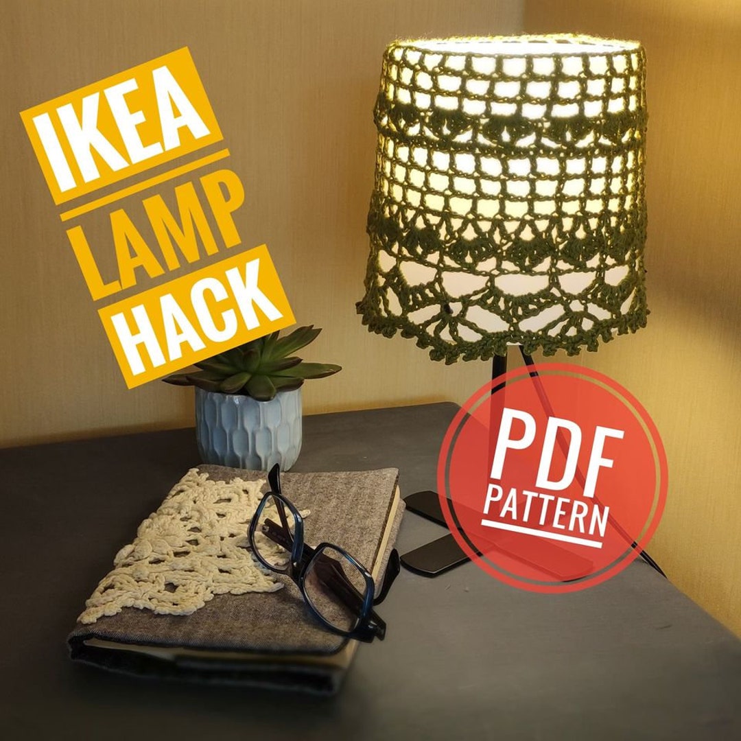 Easy Crochet Lase Lampshade Cover, IKEA Hack, Crochet Lamp Shade ...