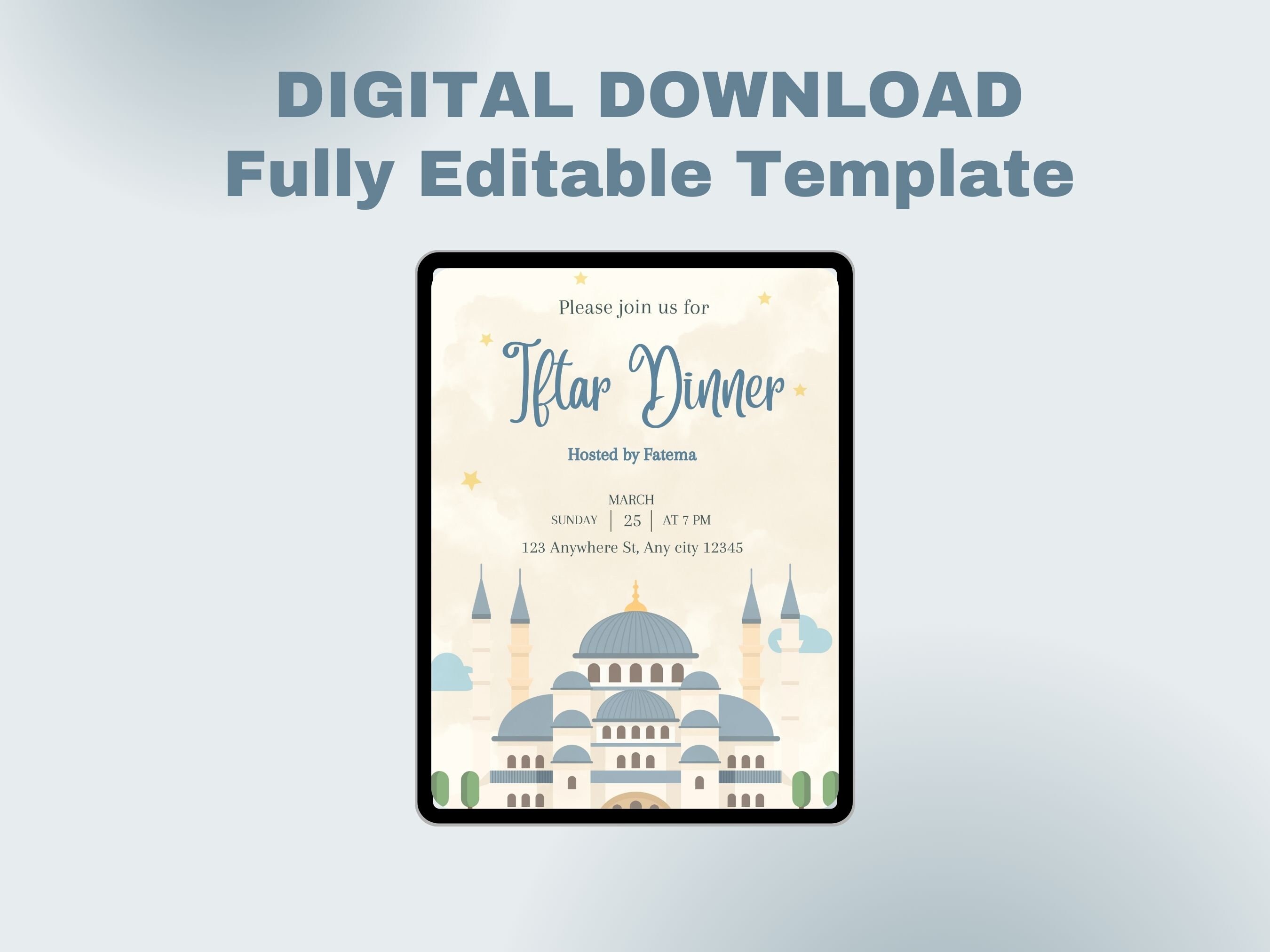 Iftar Dinner Party Invitation Ramadan Kareem Iftar Party Invite Ramadan ...