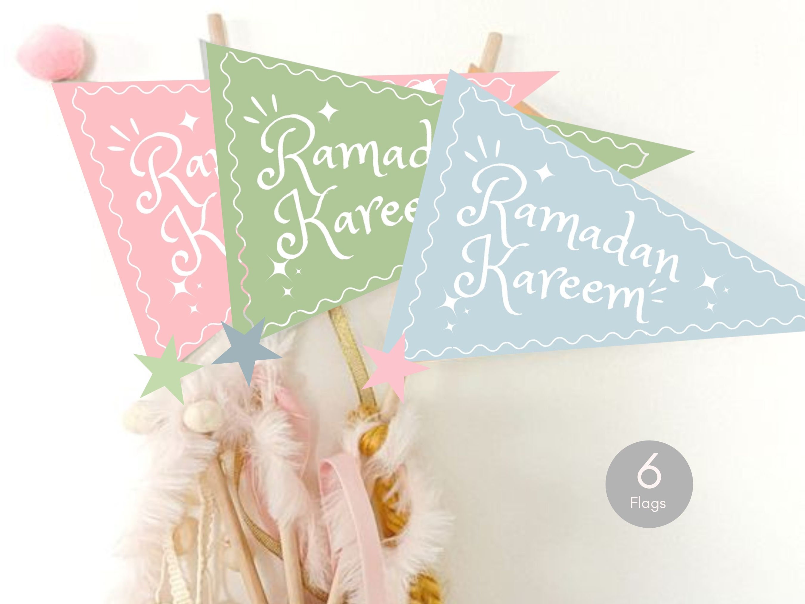 Ramadan Kareem Pennant Flags Set of 6 Ramadan Mubarak Flags Ramadan ...