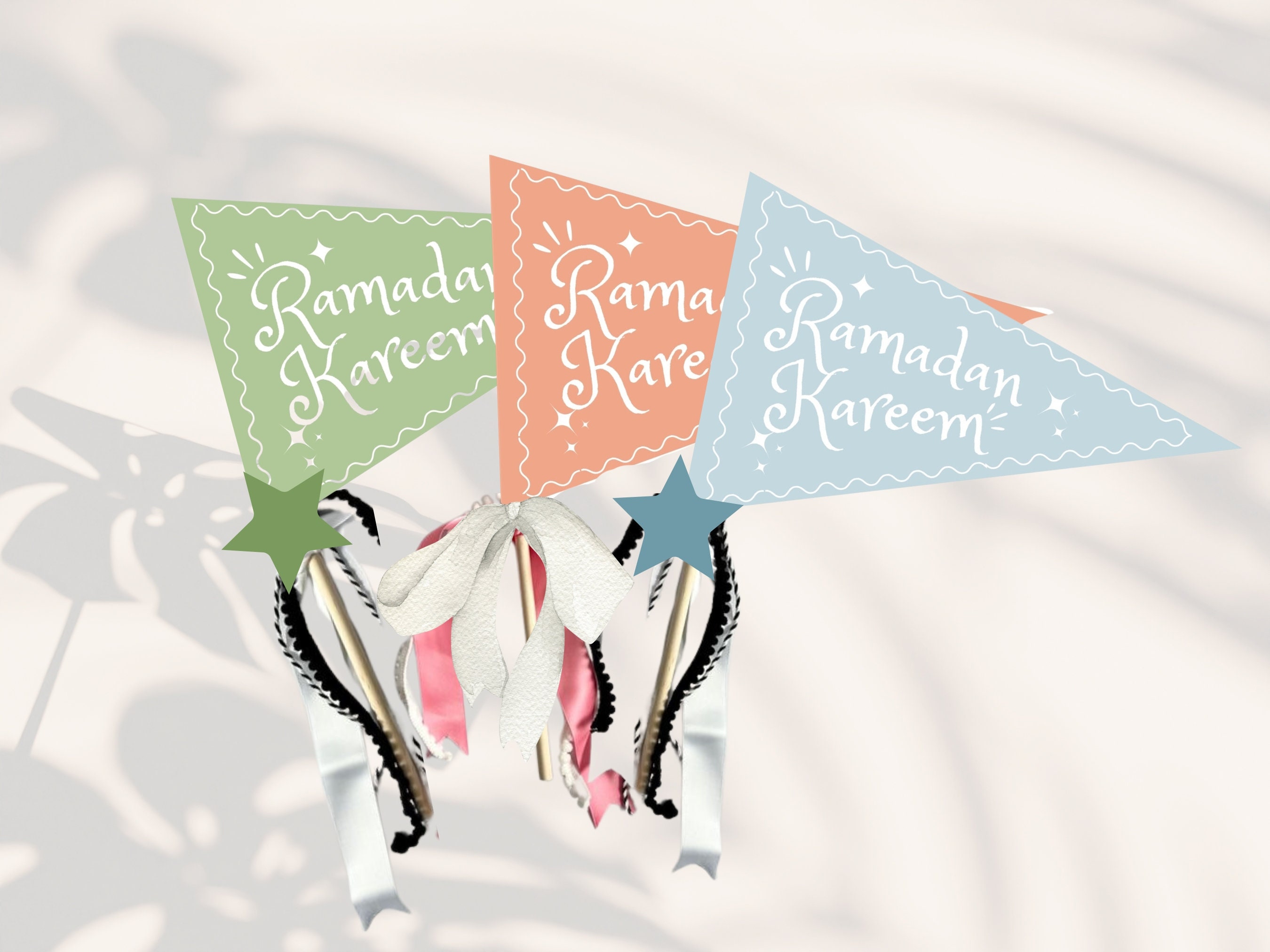 Ramadan Kareem Pennant Flags Set of 6 Ramadan Mubarak Flags Ramadan ...