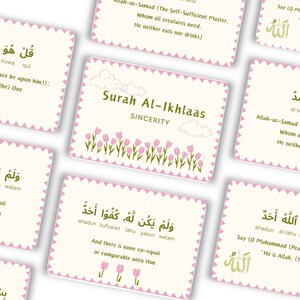Surah Al-ikhlas Flash Cards Islamic Cards Kids Prayer Cards for Muslim ...