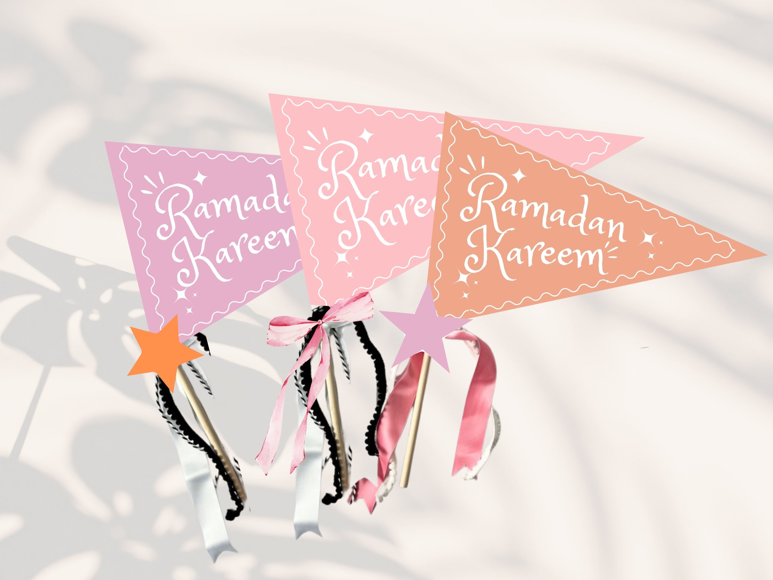 Ramadan Kareem Pennant Flags Set of 6 Ramadan Mubarak Flags Ramadan ...