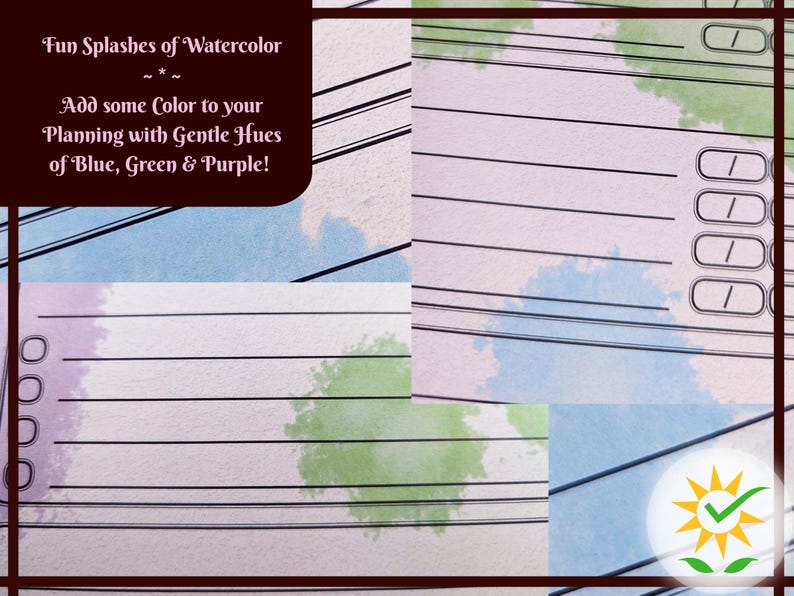 Goals Lists || Printable Planning Pages || Watercolor Splash - Etsy