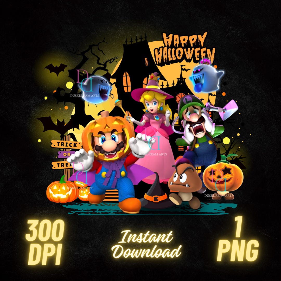 Super Mario Halloween PNG, Super Mario Halloween Shirt, Trick or Treat ...