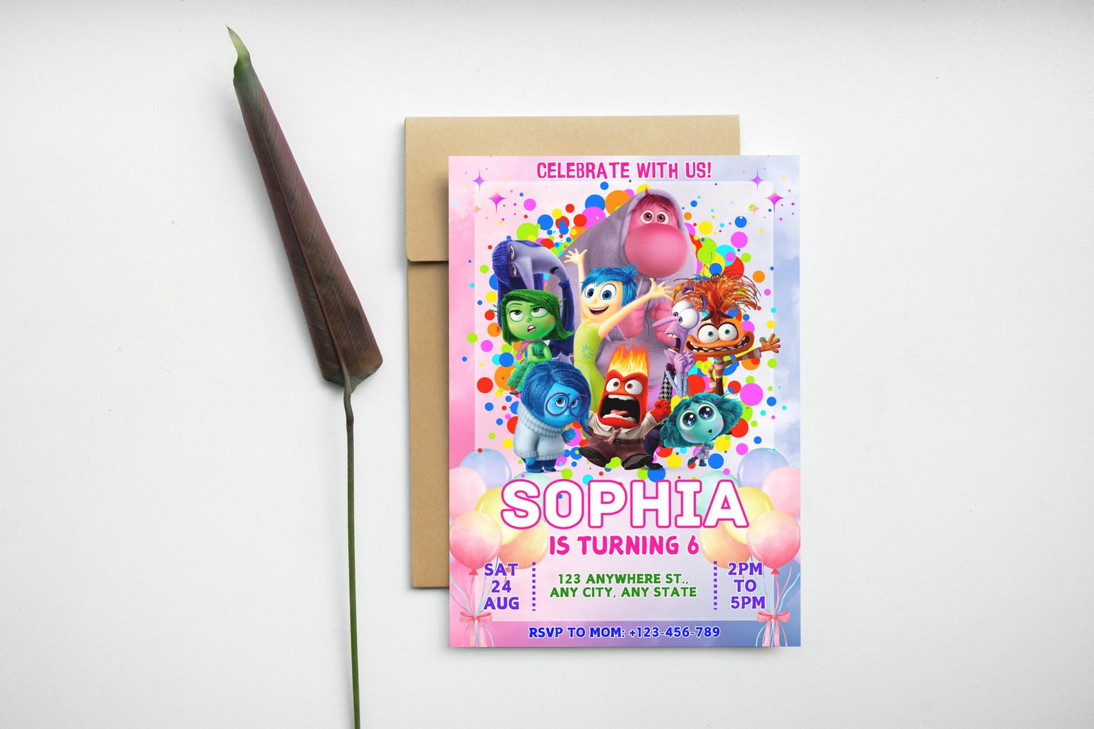Editable Inside Out 2 Invitation, Inside Out 2 Invitation, Editable ...