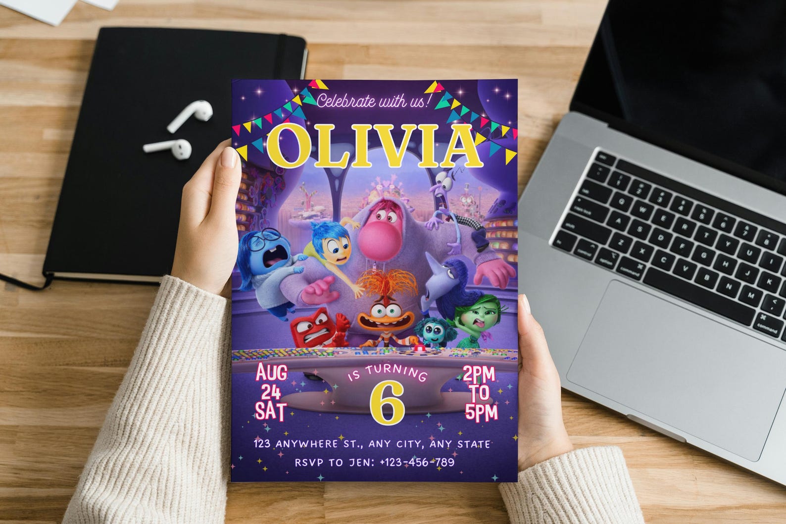 Editable Inside Out 2 Invitation, Inside Out 2 Invitation, Editable ...