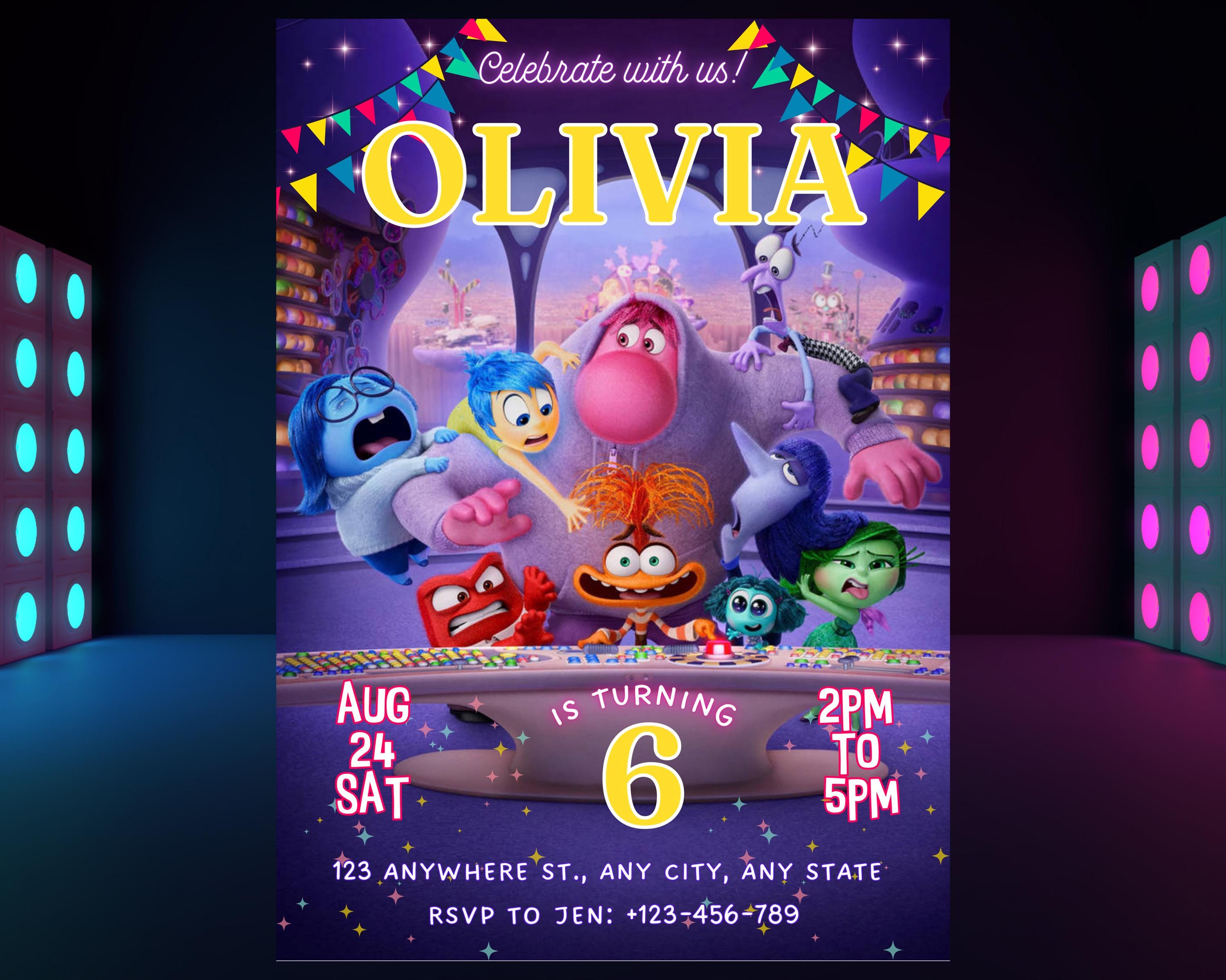 Editable Inside Out 2 Invitation, Inside Out 2 Invitation, Editable ...