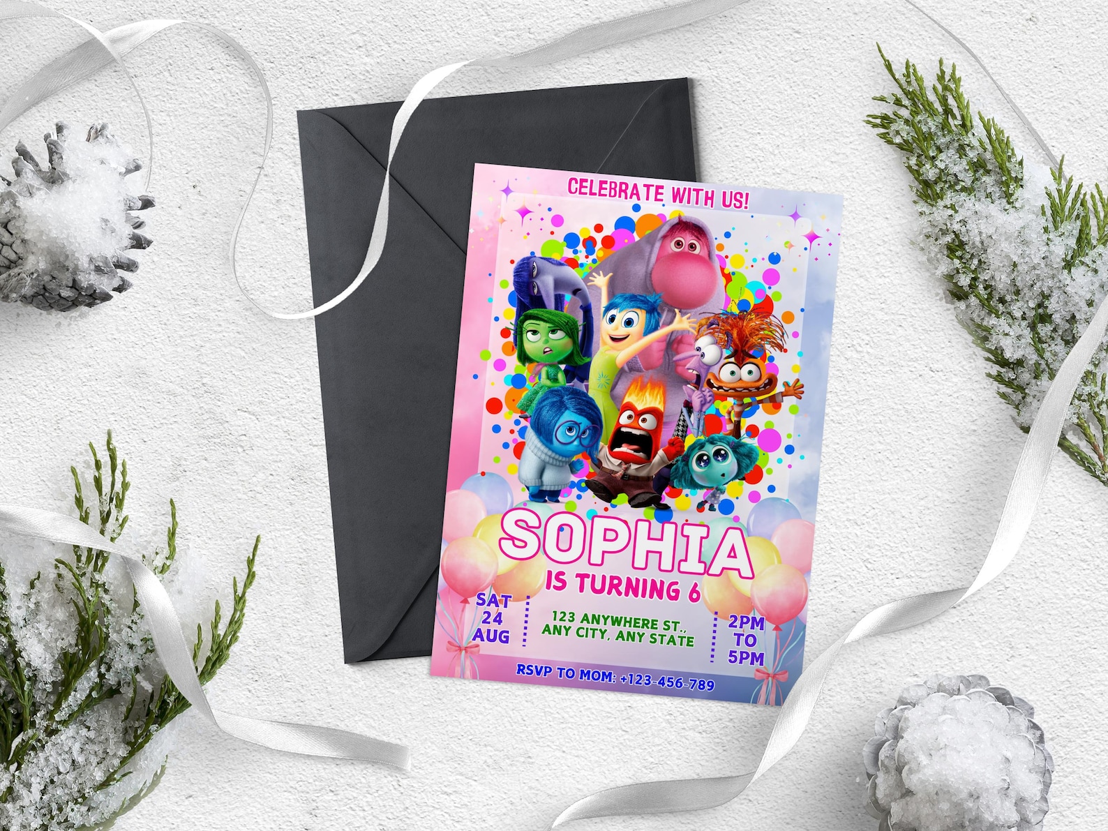 Editable Inside Out 2 Invitation, Inside Out 2 Invitation, Editable ...