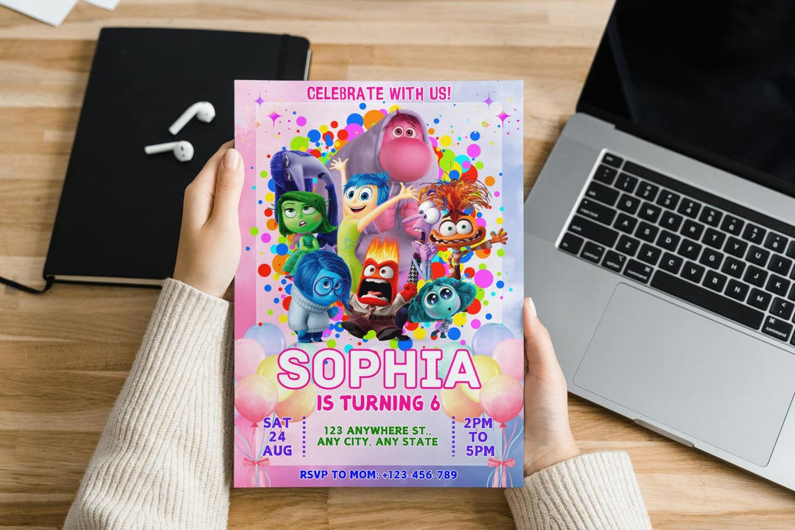 Editable Inside Out 2 Invitation, Inside Out 2 Invitation, Editable ...