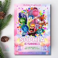 Inside Out Invitation Inside Out Birthday Invitation Inside Out Party ...