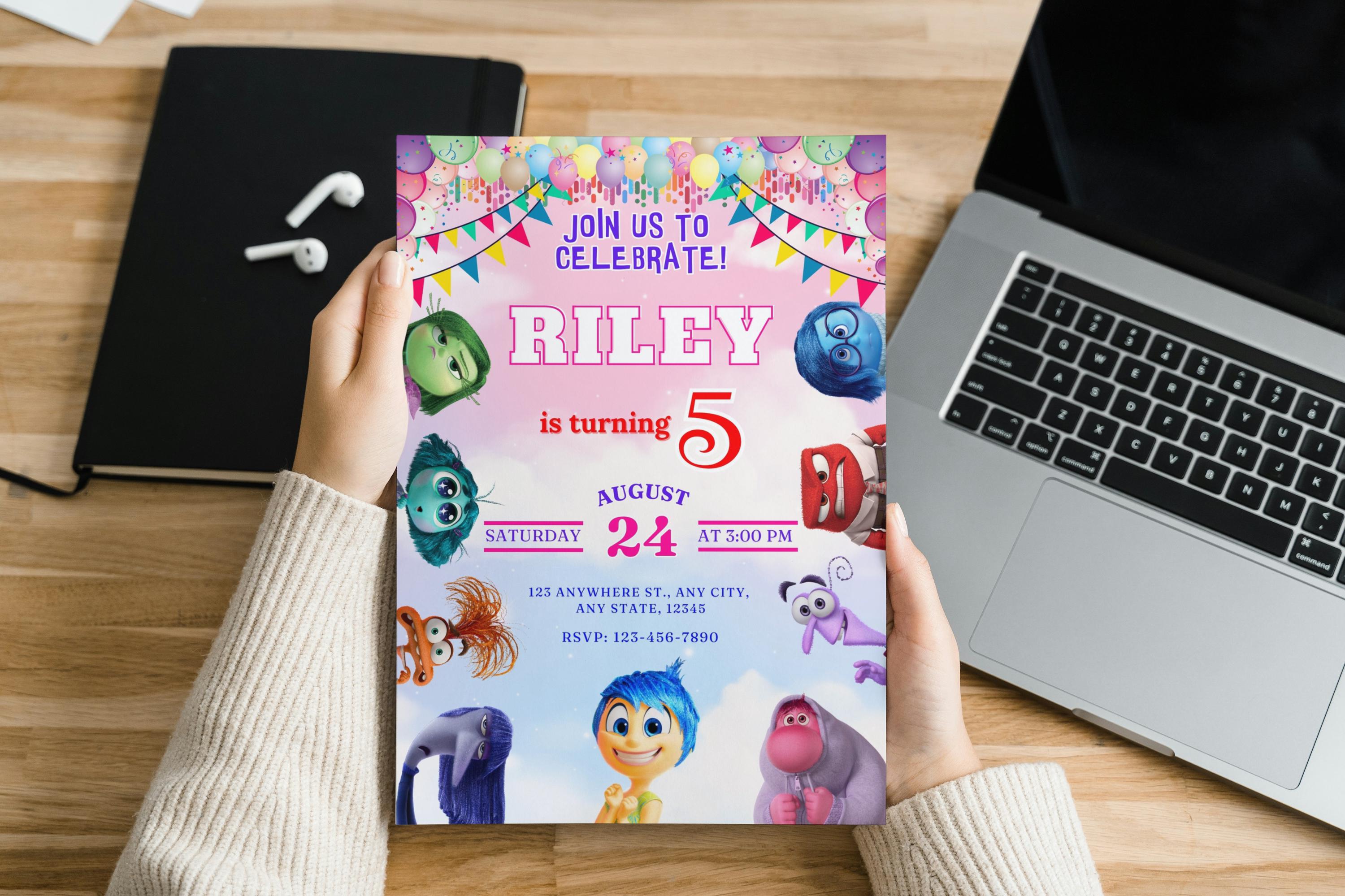 Editable Inside Out 2 Invitation, Inside Out 2 Invitation, Editable ...