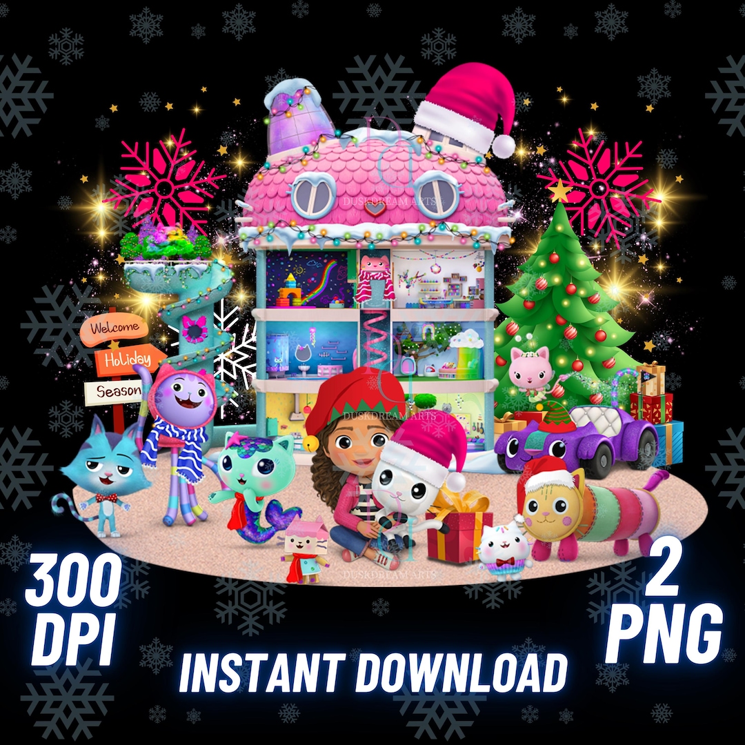 Gabbys Dollhouse Christmas Holiday Seasons Greetings PNG Gabby ...