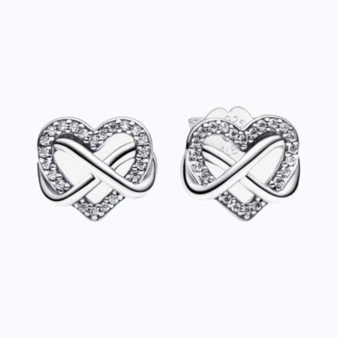 NEW Pandora Sparkling Infinity Heart Stud Earrings - Etsy