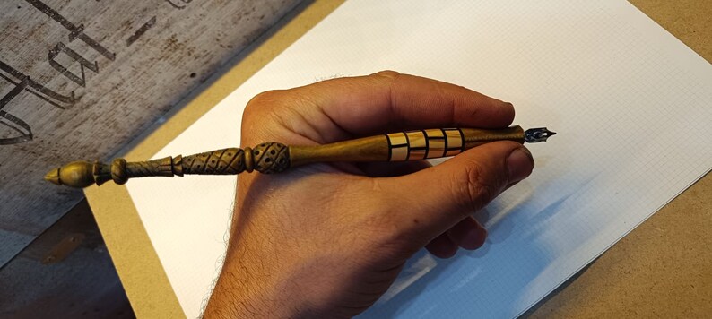 Pelesenk Wood and Olive Wood Calligraphy and Dip Pen - Etsy