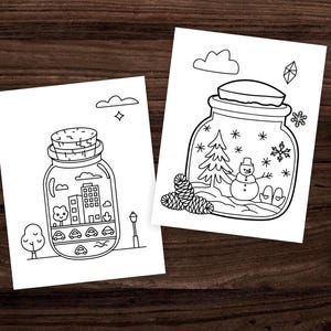 Bold and Easy Coloring Book Simple Coloring Pages Cute Jars Kawaii Jars ...