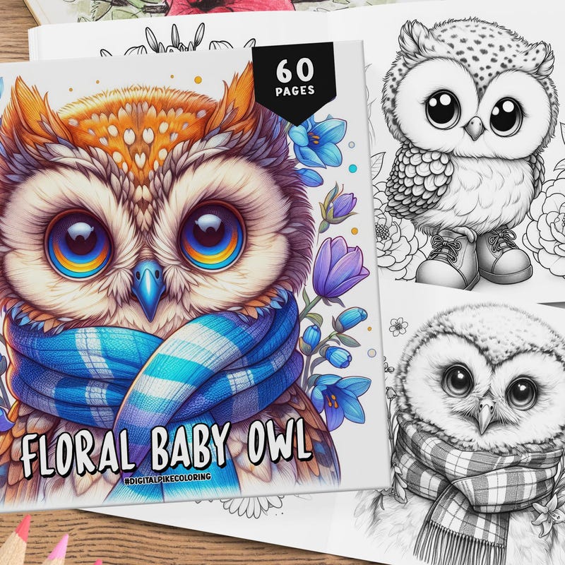 Owl Coloring Book - Etsy UK