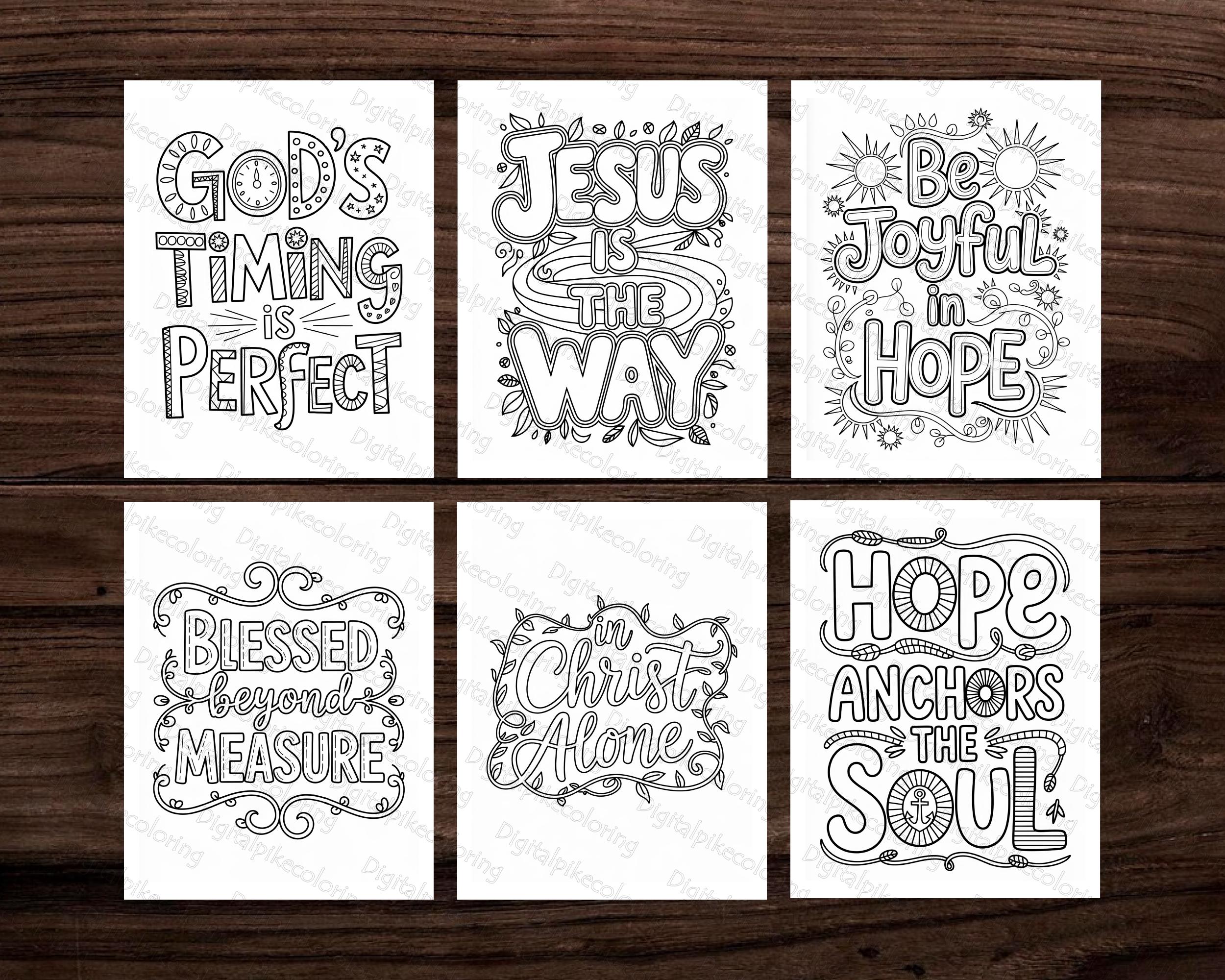 55 A Faith-inspired Quote Coloring Book Bible Verses Coloring Pages ...