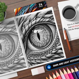 36 Dragon Eyes Coloring Pages, Grayscale Coloring, Coloring Sheets ...