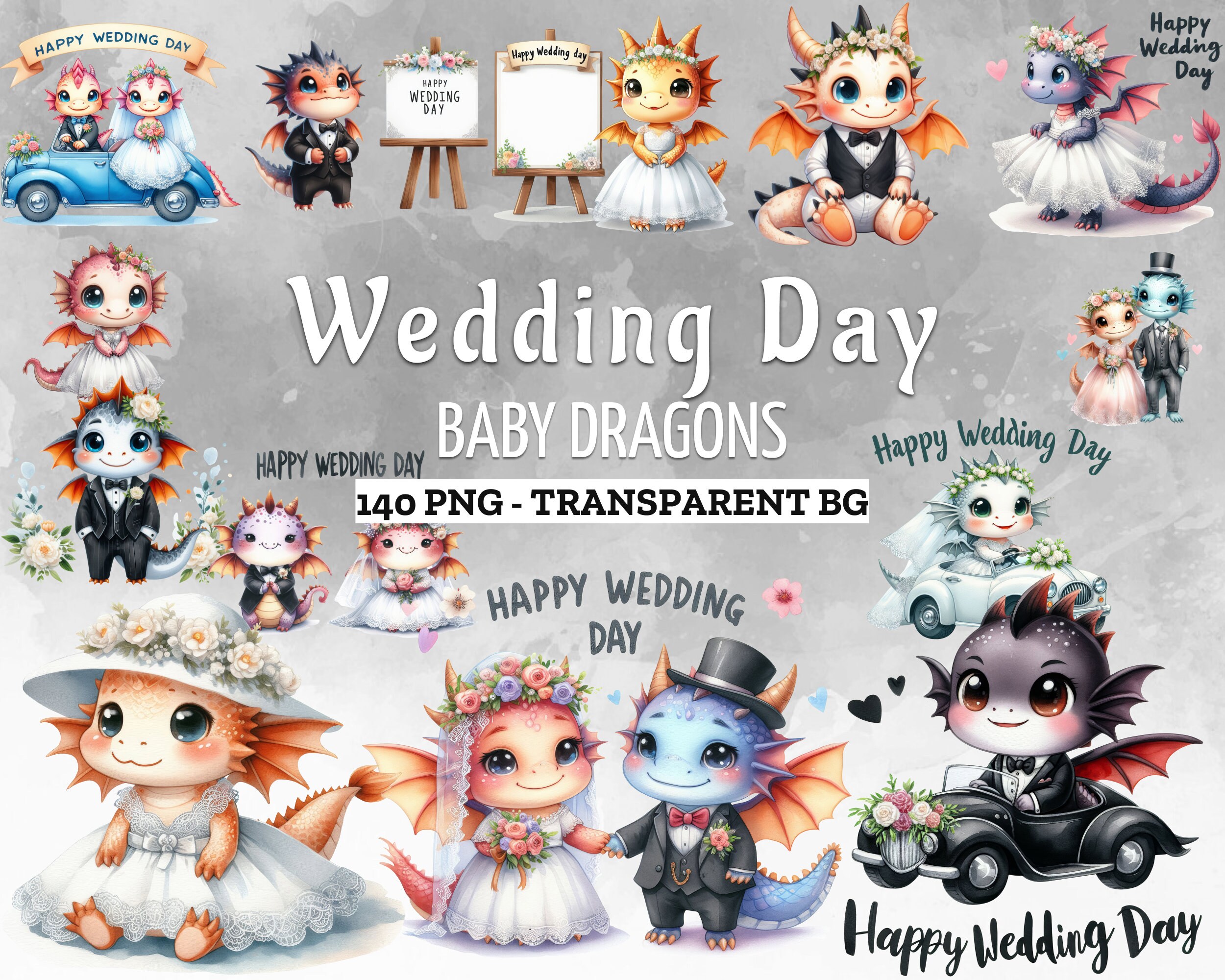 Baby Dragon Wedding Days Clipart PNG, Watercolor Clipart, Cute Baby ...