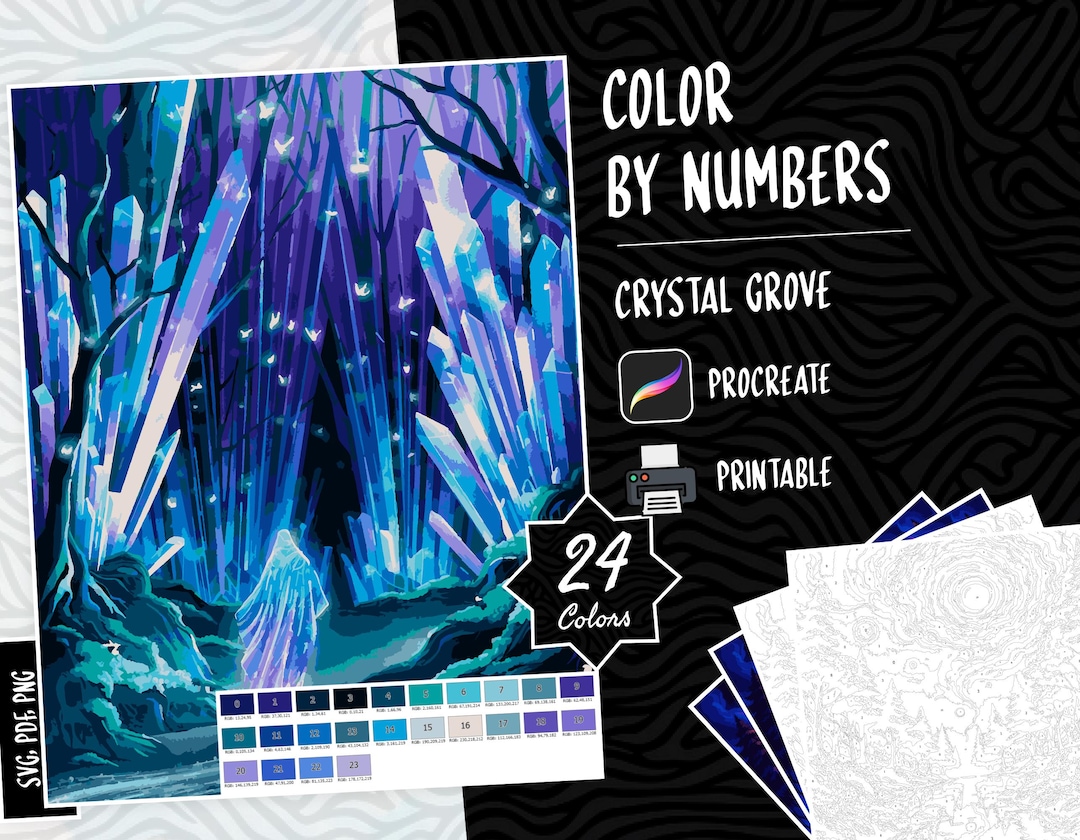 Landscape Coloring Paint by Numbers Color by Numbers Digital Coloring ...
