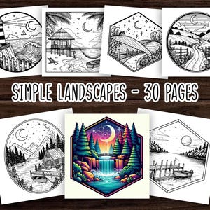 Simple Coloring Pages Bold and Easy Coloring Book Landscape Coloring ...