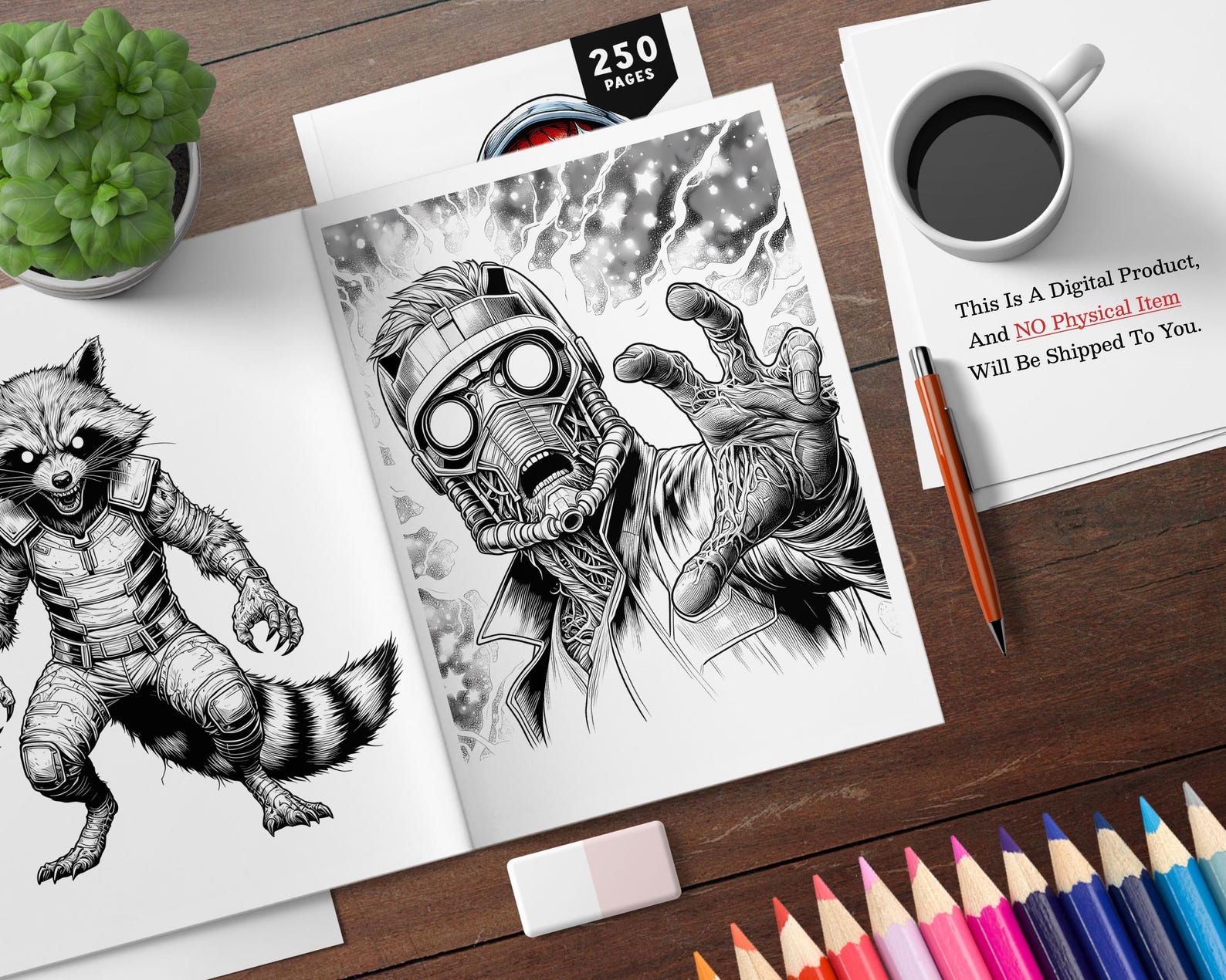 250 Creepy Superheroes Coloring Book BUNDLE, Comics Coloring, Superhero ...