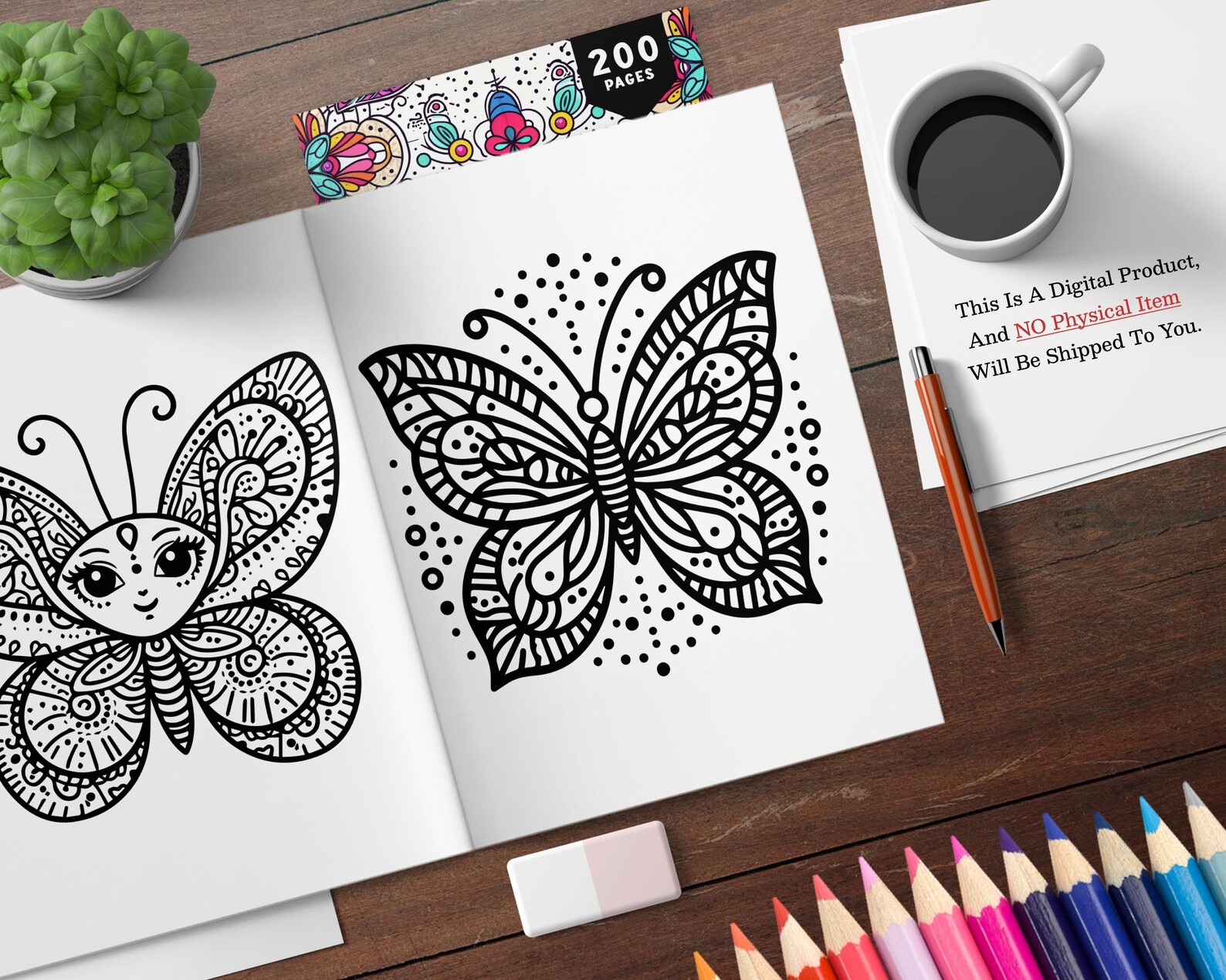 200 Mandala Butterfly Coloring Book, Pattern Coloring, Coloring Sheets ...