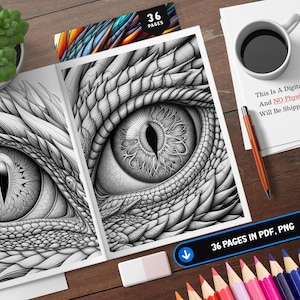 36 Dragon Eyes Coloring Pages, Grayscale Coloring, Coloring Sheets ...