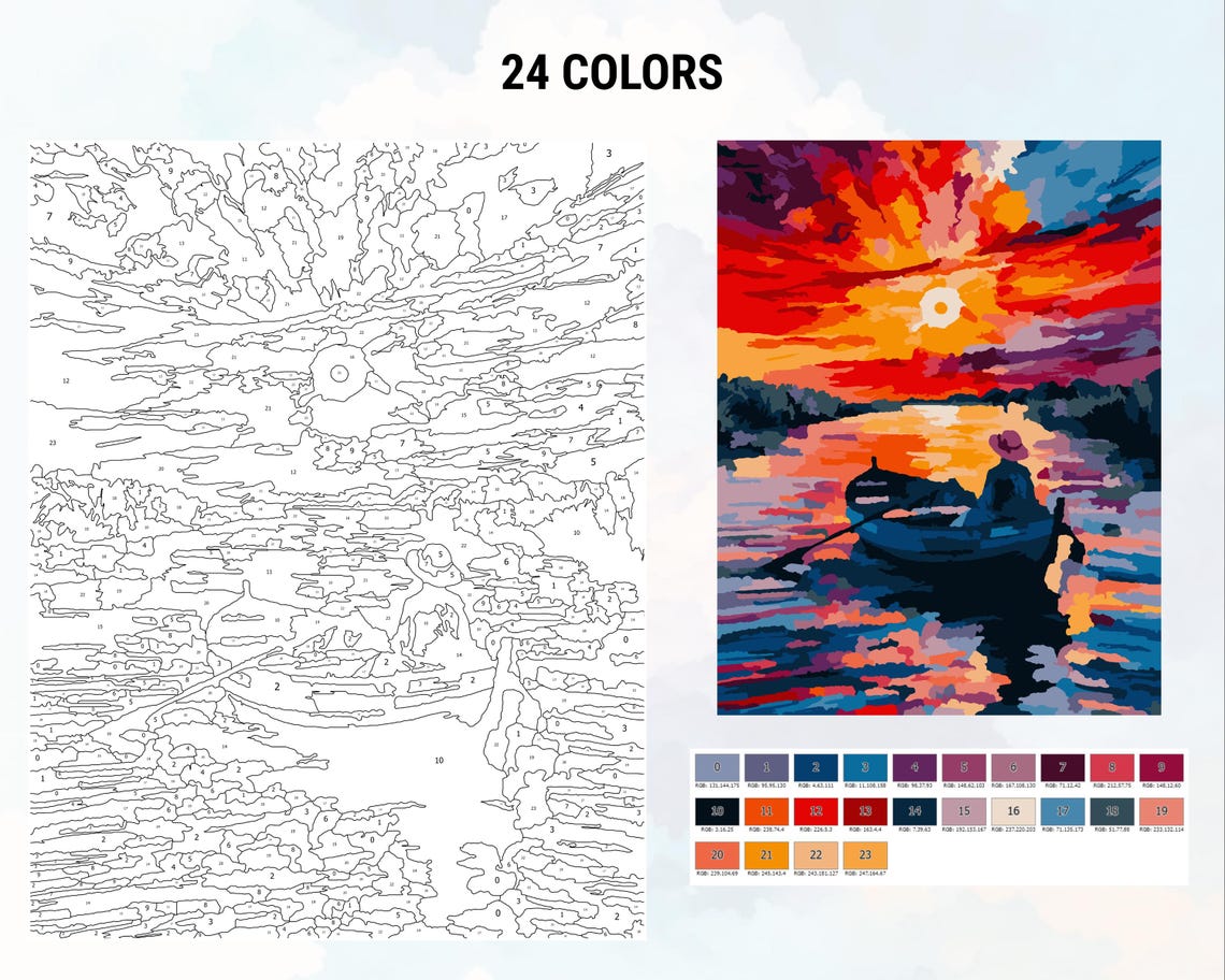 Color by Numbers, Paint by Numbers, Digital Coloring Pages, Procreate ...