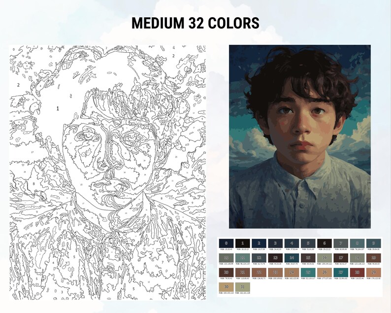 Color by Numbers, Digital Coloring Pages, Paint by Numbers, Procreate ...