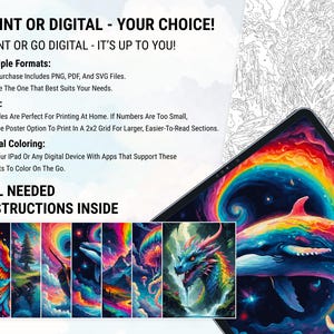 Color by Numbers, Digital Coloring Pages, Paint by Numbers, Procreate ...