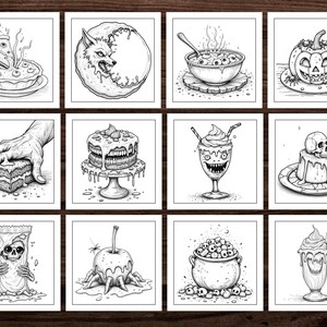 50 Spooky Halloween Dessert Coloring Book, Spooky Dessert Coloring ...