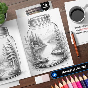 70 Forest Jar Coloring Pages, Coloring Sheets, Fantasy Coloring ...